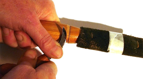 Braiding Rawhide onto a Knife Handle