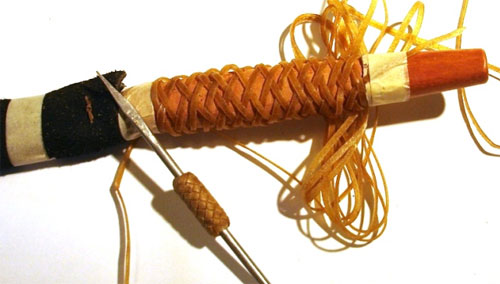 Braiding Rawhide onto a Knife Handle