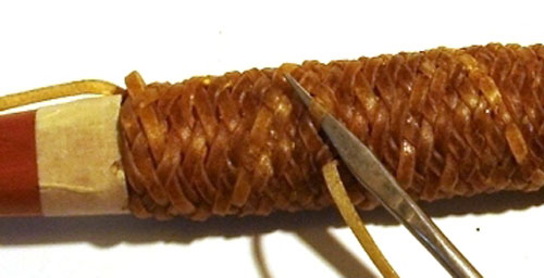 Braiding Rawhide onto a Knife Handle